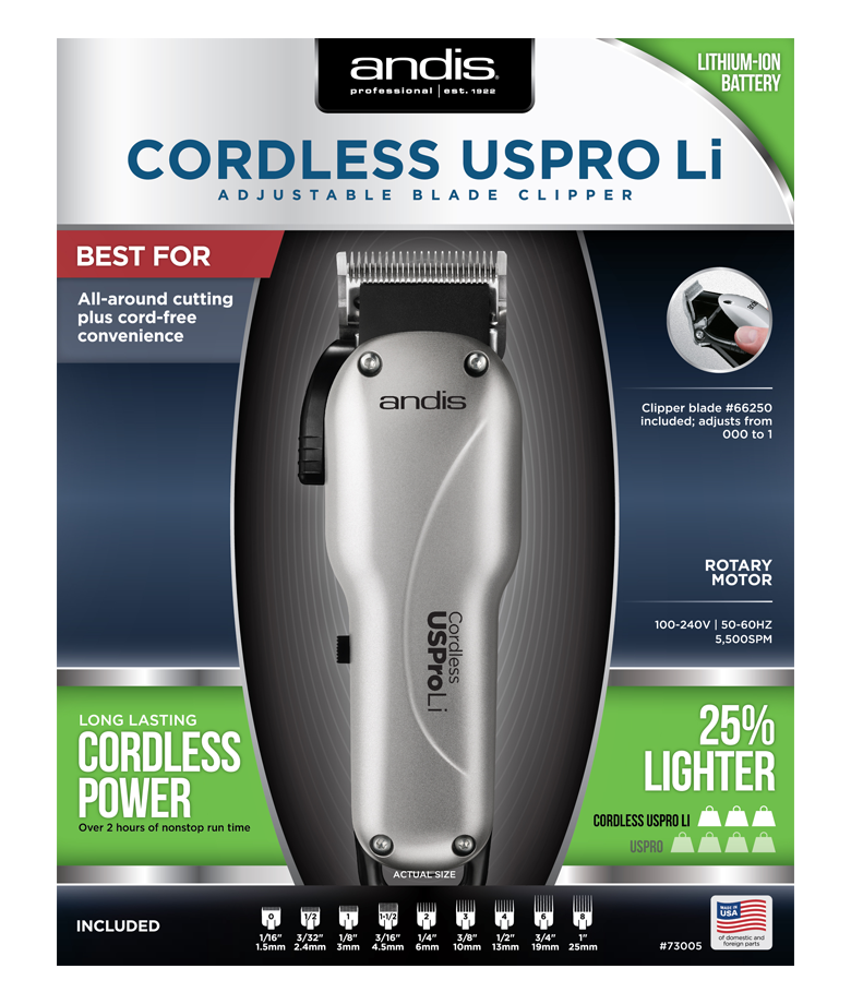Andis Professional – Cordless USPro Li Adjustable Blade Clipper | Red ...