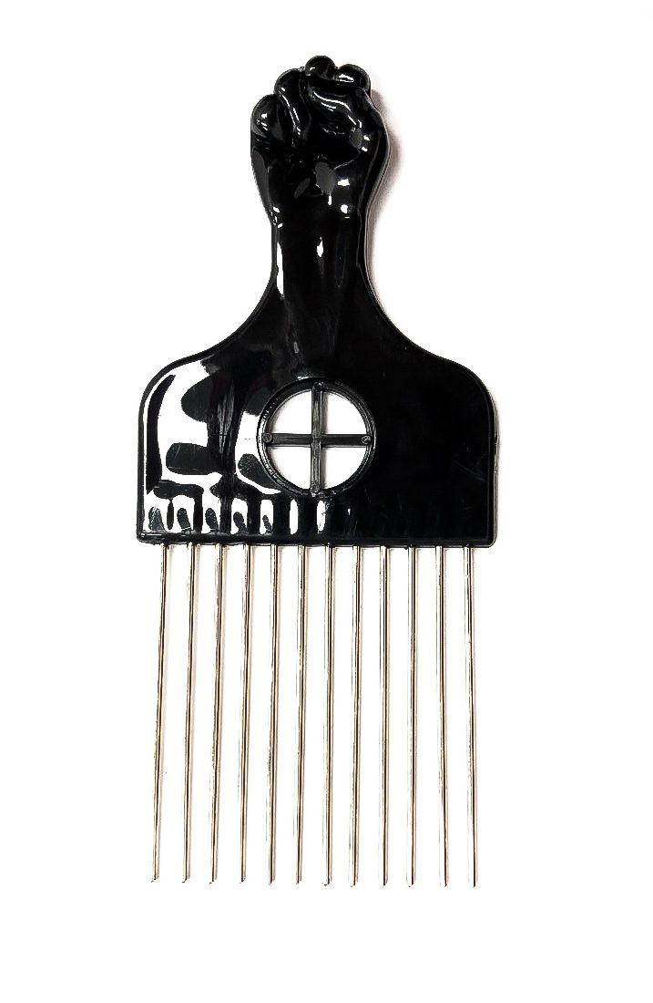 Afro Comb With Metal Bristles (Black) | Red One Australia