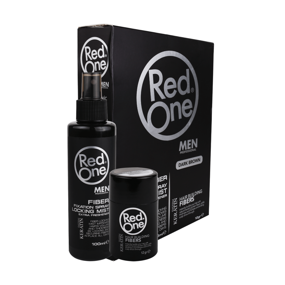 RedOne Dark Brown Hair Fiber Set 12 gr + 100 ml Spray | Red One Australia
